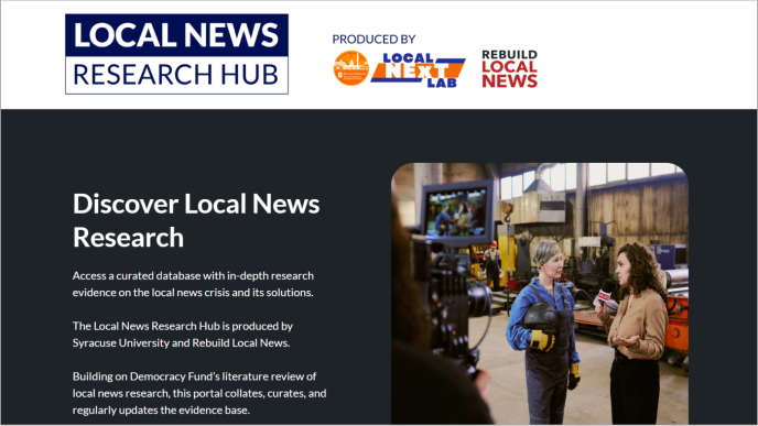 New National Hub Unifies Research on the Local News Crisis and Paths to ...